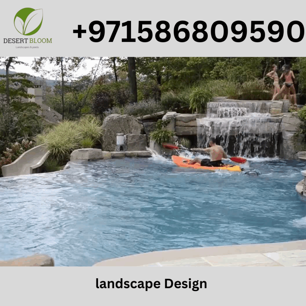 Swimming Pool Waterfall Construction in Sharjah | UAE - desert bloom ...